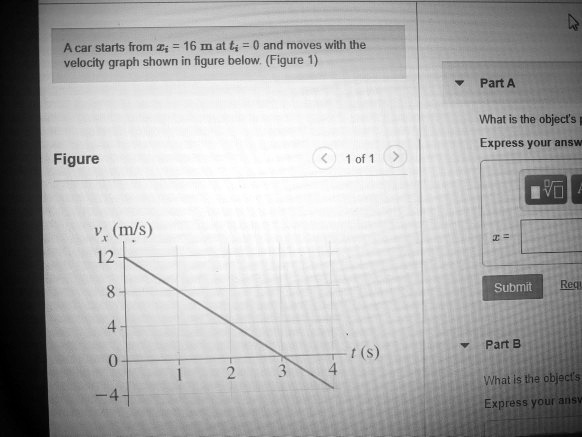 SOLVED: Acar starts from Ii 16 mat ti and moves wilh lie velocity graph ...
