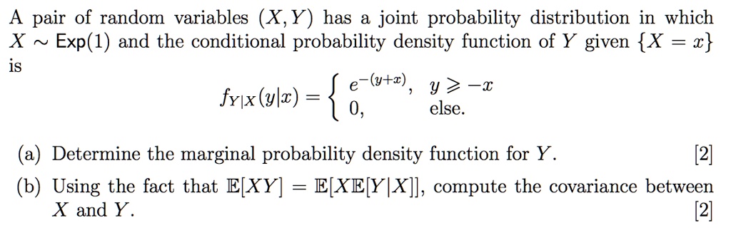 a pair of random variables xy has a joint probability distribution in ...