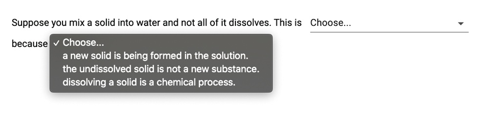 suppose you mix a solid into water and not all of it dissolves this is ...