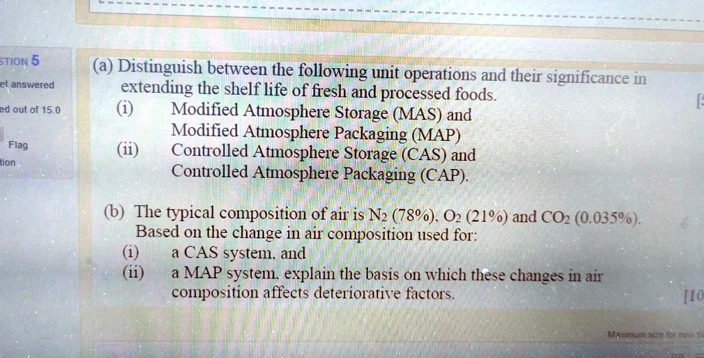 SOLVED: STION5 a Distinguish between the following unit operations and ...