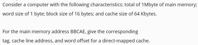 SOLVED: Computer Architecture Consider a computer with the following ...