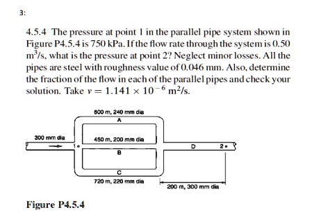 3 454 the pressure at point 1 in the parallel pipe system shown in ...