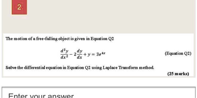 n the motion of a free falling object is given in equation q2 2dv y 3ex ...