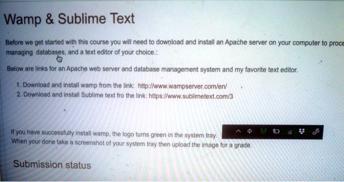 Solved Hi I Need Help With Php Mysql Wamp Sublime Text Before We Get Started With This Course