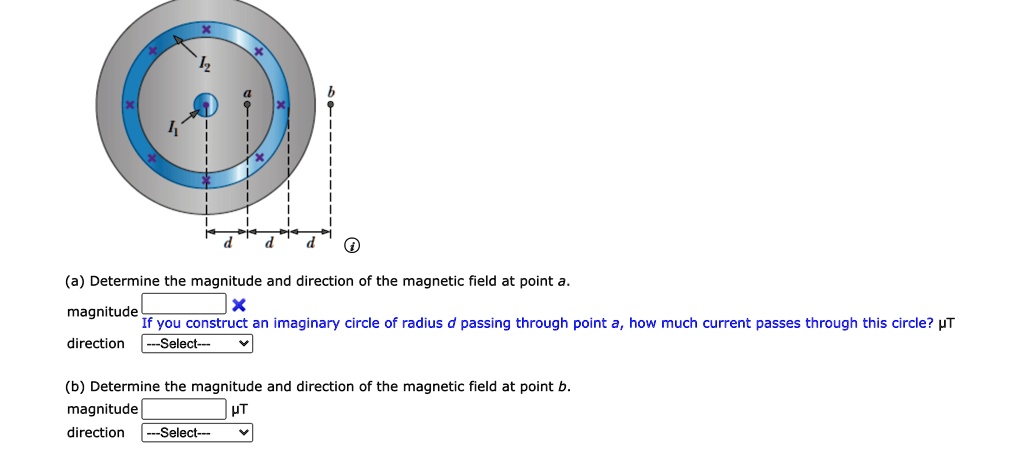 a determine the magnitude and direction of the magnetic field at point ...