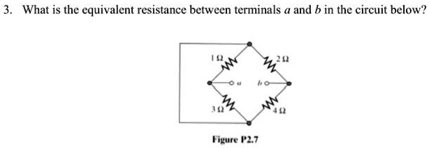 SOLVED: What is the equivalent resistance between terminals a and b in ...