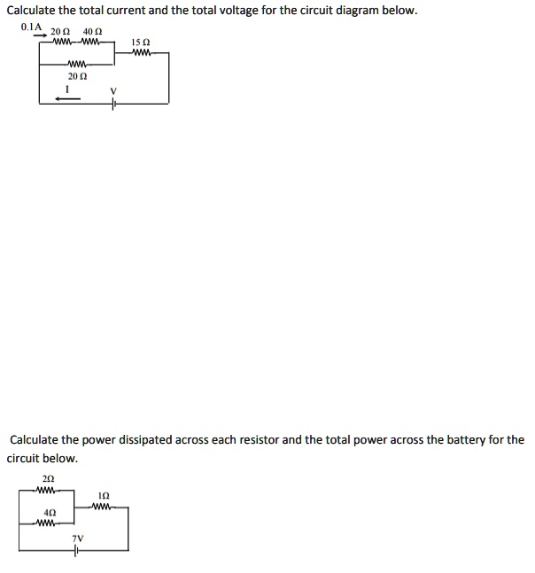 SOLVED: Calculate the total current and the total voltage for the ...
