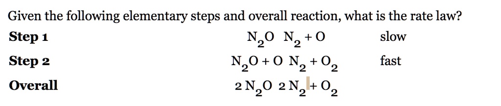 given the following elementary steps and overall reaction what is the ...
