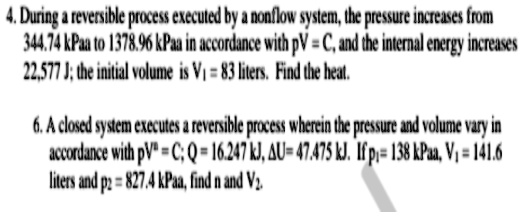4during A Reversible Process Executed By A Nonflow System The Pressure