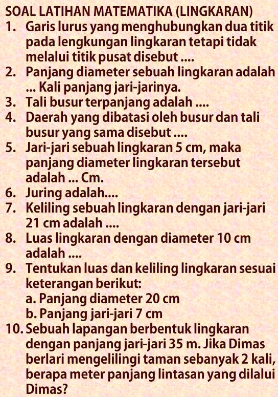 SOLVED: kak plis jawab di kumpullin hari ini SOAL LATIHAN MATEMATIKA ... SOLVED: kak plis jawab di kumpullin hari ini SOAL LATIHAN MATEMATIKA ...