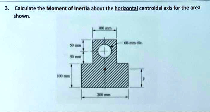 SOLVED: Calculate the Moment of Inertia about the horizontal centroidal axis for the area shown.