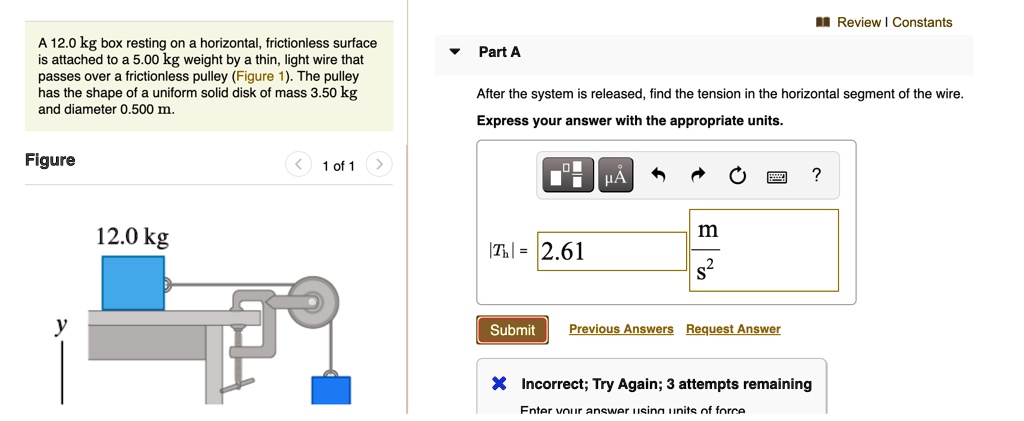 review constants a 120 kg box resting on horizontal frictionless surface is attached to 500 kg ...