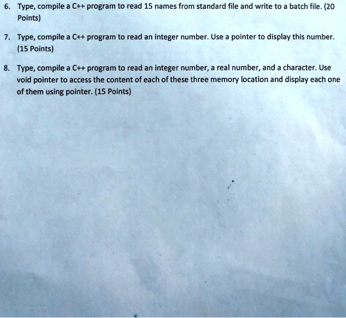 Video Solution 6 Type Compile A C Program To Read 15 Names From A Standard File And Write