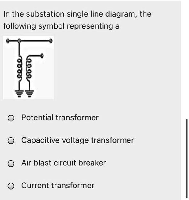 SOLVED: In the substation single line diagram, the following symbol ...