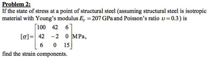 SOLVED: Problem 2: If the state of stress at a point of structural steel (assuming structural ...