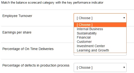 SOLVED: Text: Match the balanced scorecard category with the key ...