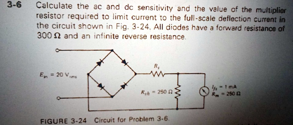 3.6 Calculate the ac and dc sensitivity and the value of the multiplier ...