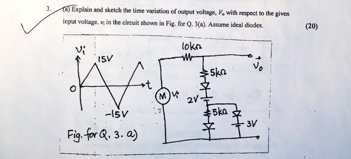 SOLVED: (1.b) Explain the operation of the diode circuit shown in Fig ...
