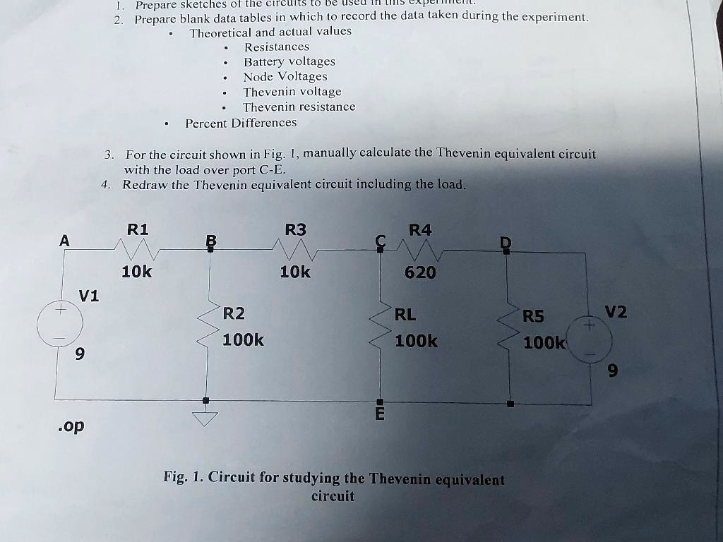 SOLVED: Find nodal voltages for A-E. Theoretical and actual values ...