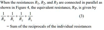 SOLVED: When the resistances R : Rz; and R3 are connected in parallel ...