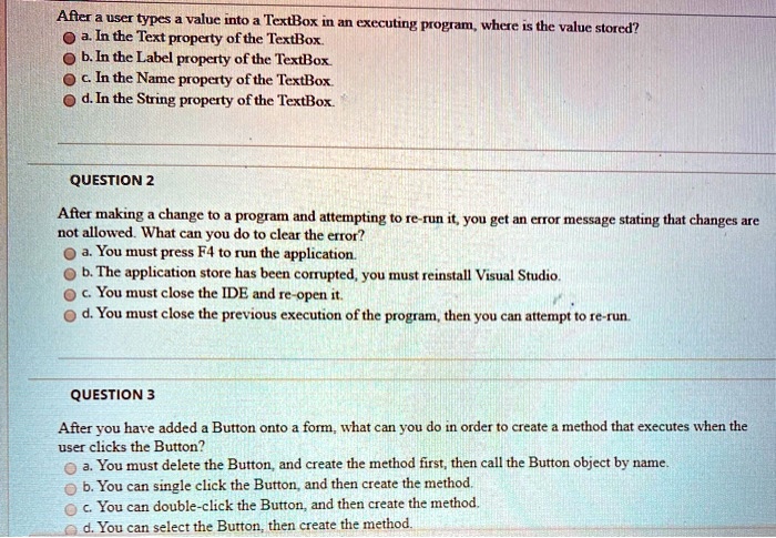 Solved After A User Types A Value Into A Textbox In An Executing Program Where Is The Value