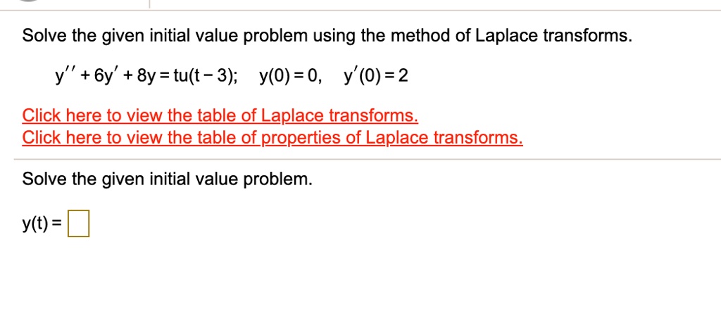 Solved Solve The Given Initial Value Problem Using The Method Of