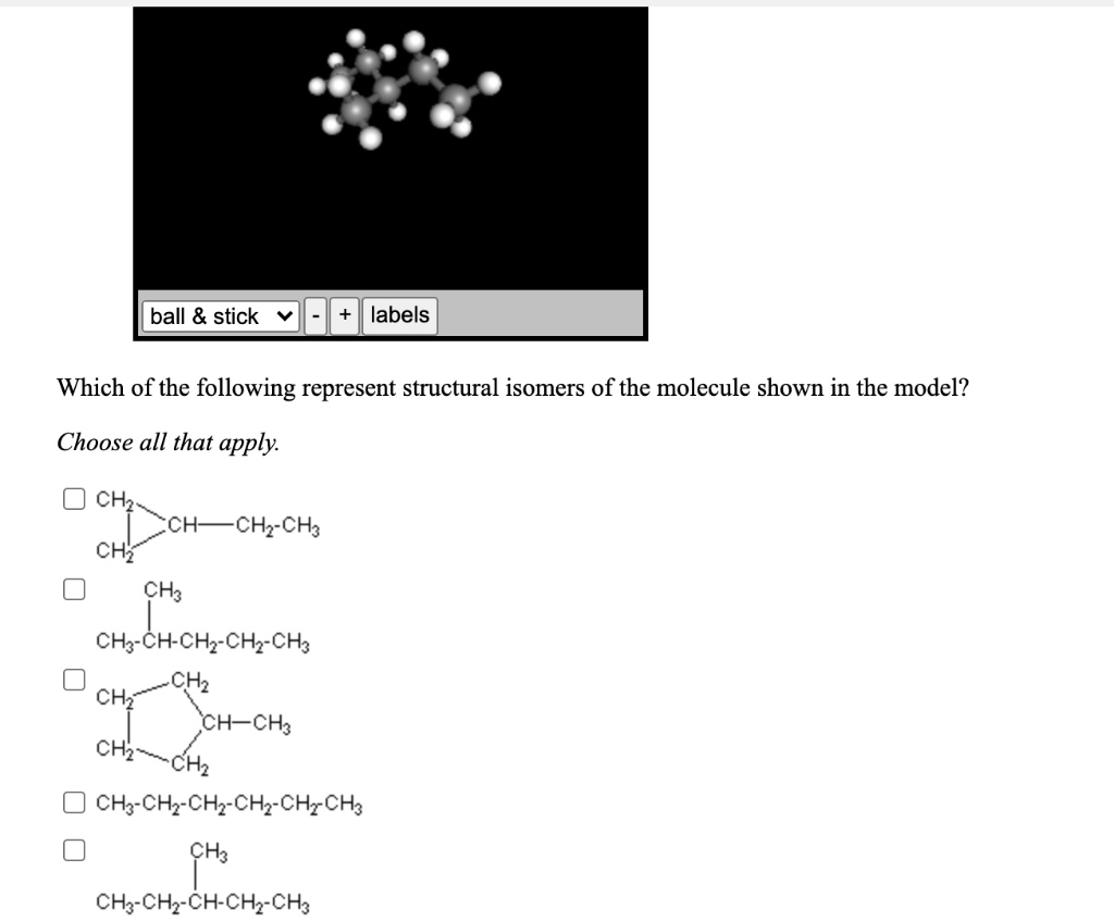 Solved Ball Stick Labels Which Of The Following Represent Structural