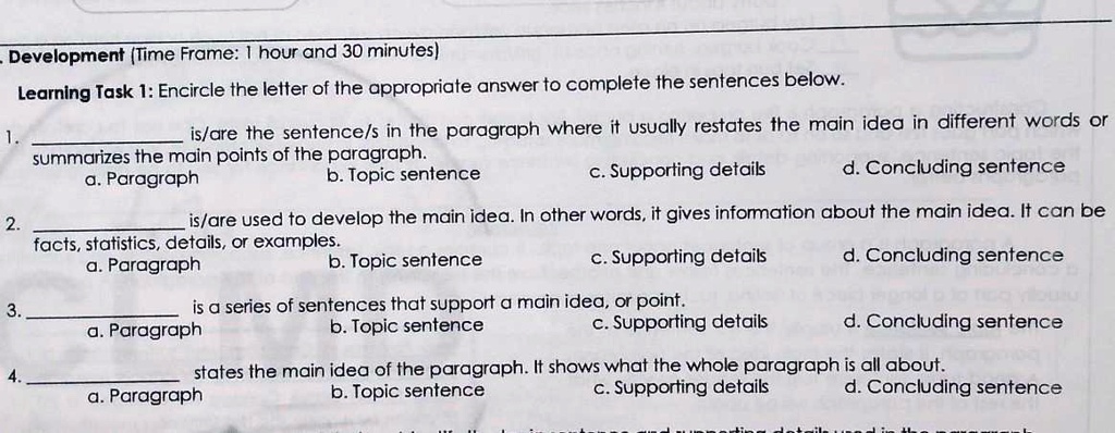 pa sagot naman po yung tamang sagot sana pls development time frame ...