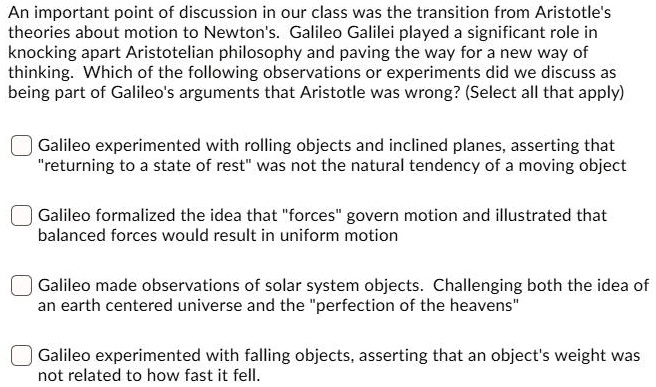 SOLVED: An important point of discussion in our class was the ...