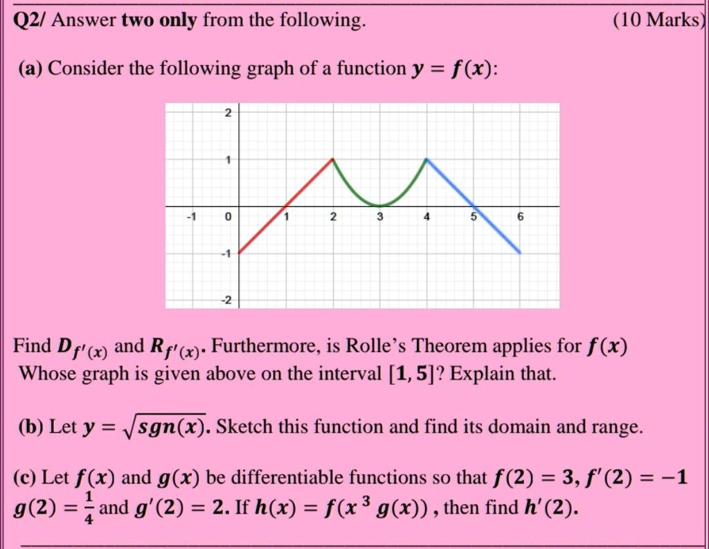SOLVED: Q2/ Answer two only from the following: (10 Marks) (a) Consider the following graph of a ...