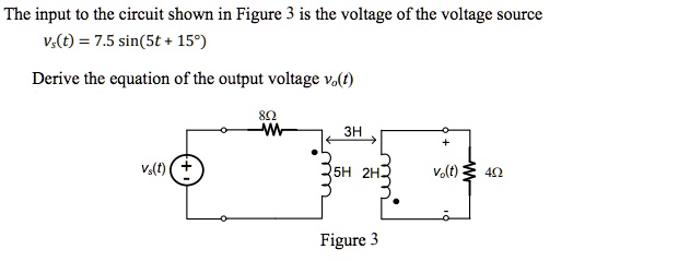 SOLVED: The input to the circuit shown in Figure 3 is the voltage of the voltage source vs(t ...