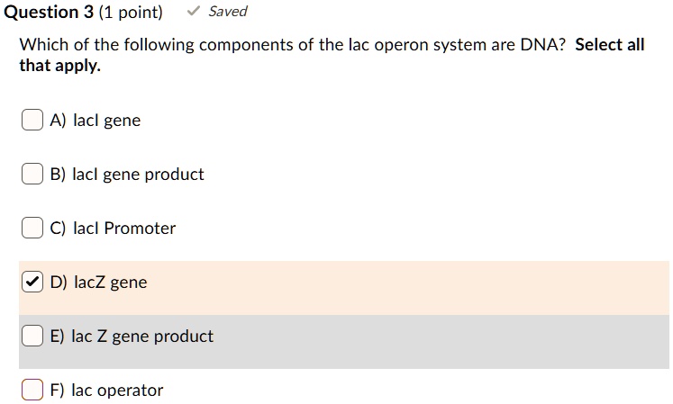 SOLVED: Question 3 (1 point) Saved Which of the following components of ...
