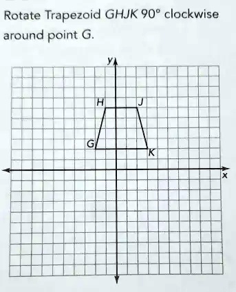 rotate trapezoid ghjk 90 clockwise around point g 15195