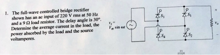 1.The full-wave controlled bridge rectifier shown has an ac input of ...