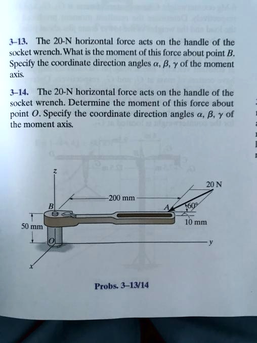 x1 the 20 n horizontal force acts on the handle of the socket wrench ...