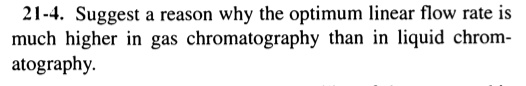 SOLVED: 21-4. Suggest a reason why the optimum linear flow rate is much ...