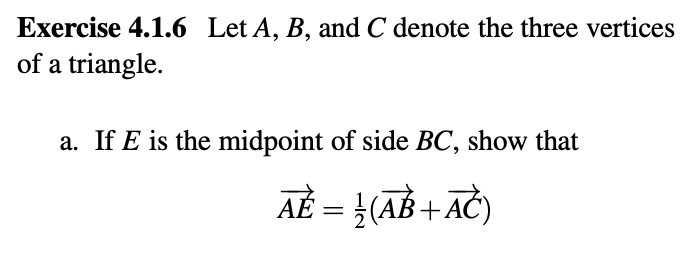 Exercise 4.1.6 Let A, B, and C denote the three vertices of a triangle ...