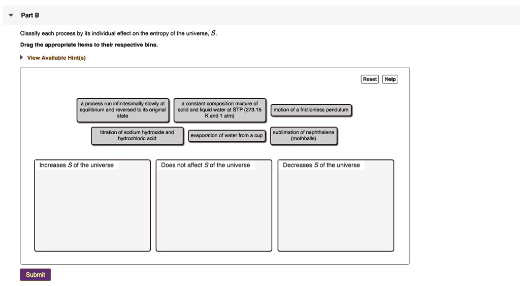 SOLVED: Part @ Classify each process by its individual effect on the ... SOLVED: Part @ Classify each process by its individual effect on the ...