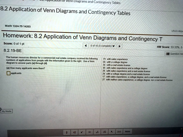 SOLVED: LcT venn Diagrams and Contingency Tables 8.2 Application of Venn Diagrams and ...