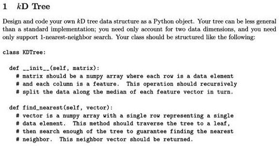 Texts Use Python 1 Kd Tree Design And Code Your Own Kd Tree Data Structure As A Python Object 8353
