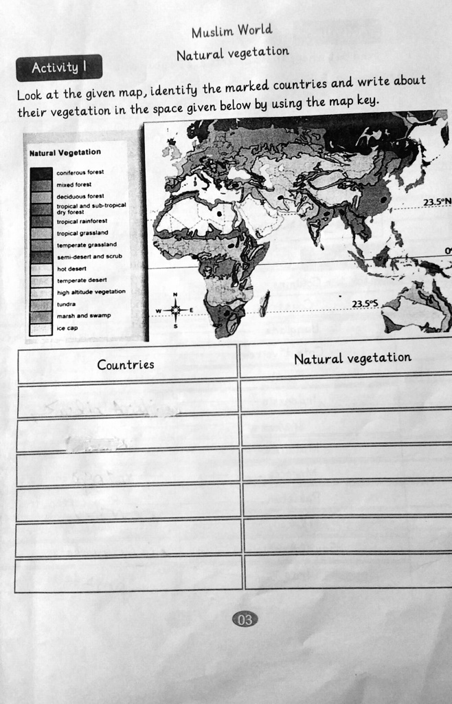 SOLVED: 'look at the given map identify the marked countries and write about their vegetation in ...