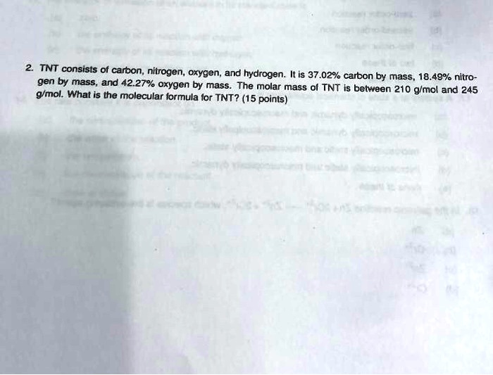 TNT consists Of carbon, nitrogen, oxygen, and hydroge… - SolvedLib