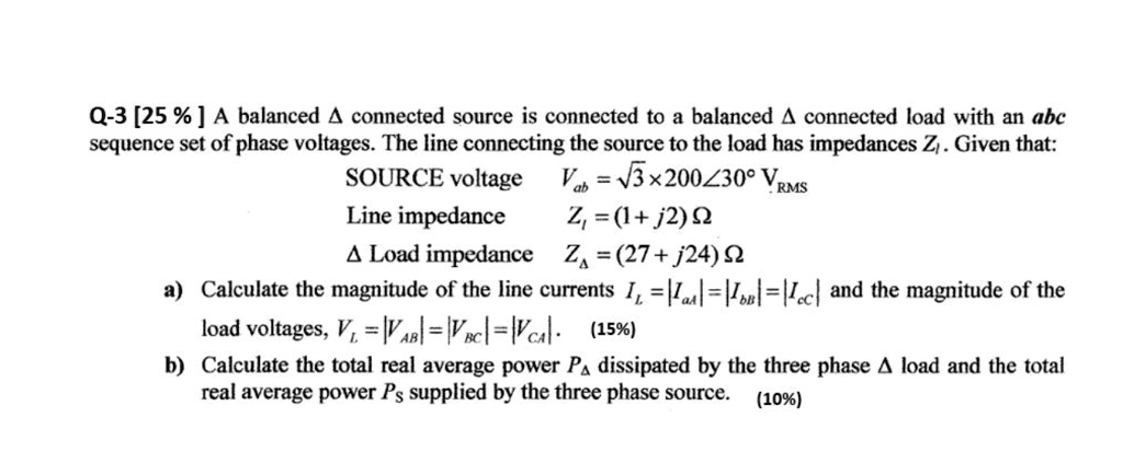 0 3 25 a balanced 4 connected source is connected to a balanced 4 ...
