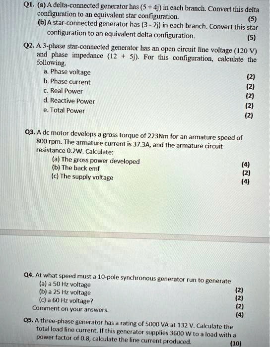 SOLVED: Q1. A delta-connected generator has 5+4j in each branch ...