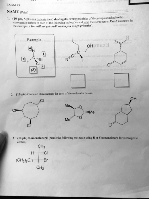 SOLVED:EXAMz; NAME (Print) Miorilies ofthe : Froups attachcd do the (10 pts . pts ea) Indicate ...