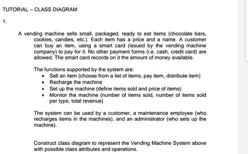 this is an introductory software engineering it need class diagram ...