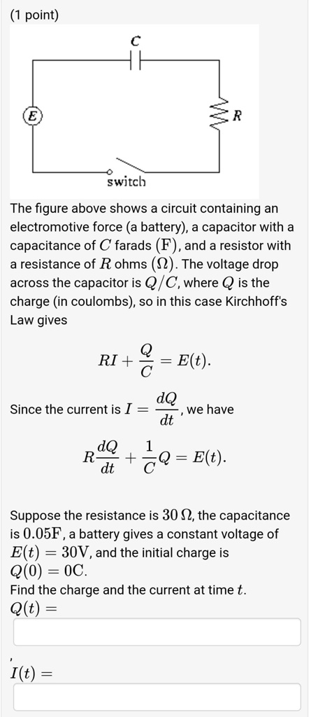 SOLVED: The figure above shows a circuit containing an electromotive force (a battery), a ...