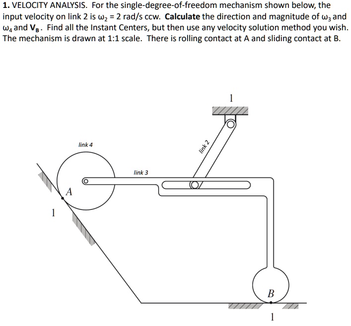 link 2 is 125m 1 velocity analysis for the single degree of freedom ...
