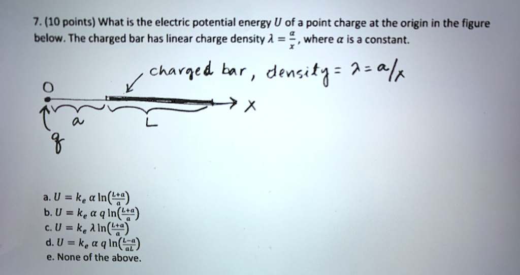 SOLVED: What is the electric potential energy U of a point charge at ...