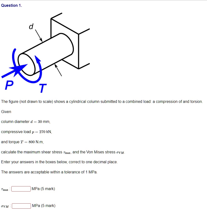 SOLVED: Question 1 The figure (not drawn to scale) shows cylindrical ...